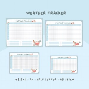 Weather Tracker,printable Weather Tracker,a4, A5,letter and Half Letter ...