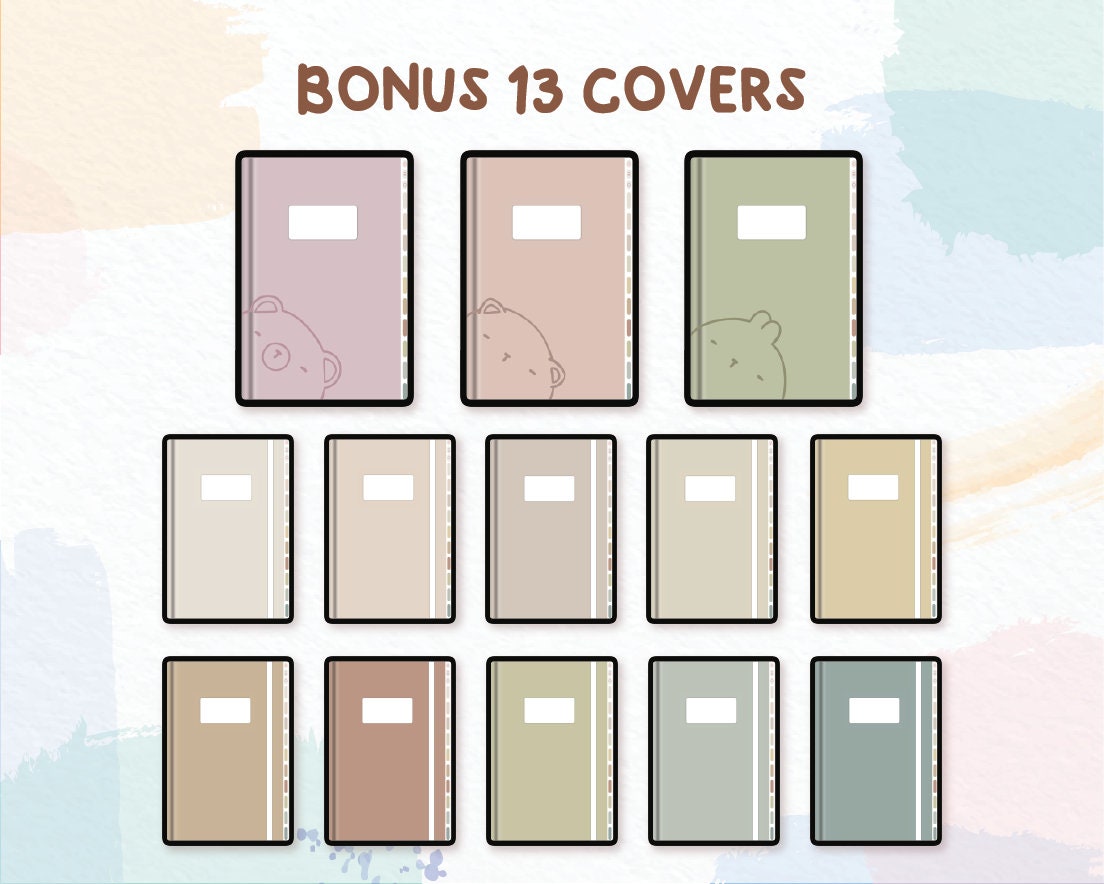 Cute Digital Note Taking Template, Hyperlinked Tabs for Goodnotes ...