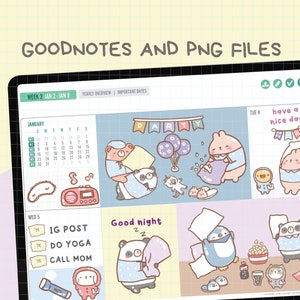 Pajamas Party Digital Stickers | Goodnotes Stickers | Cute Hand Draw ...