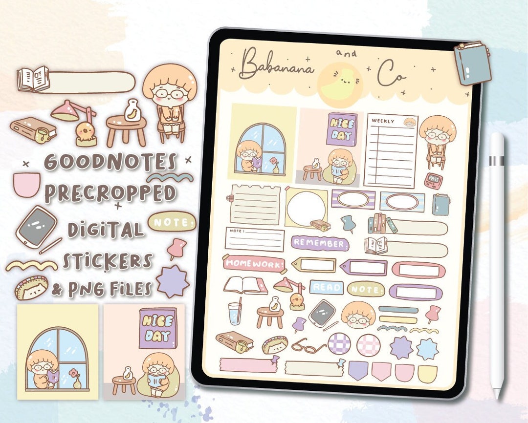 Sticky Note Digital Stickers | Goodnotes Stickers | Cute Hand Draw ...