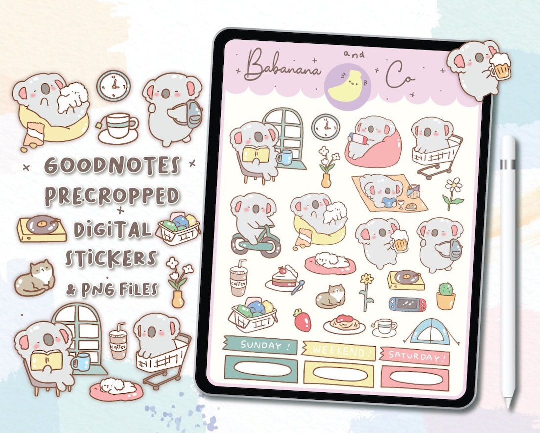 Happy Weekend Digital Stickers | Goodnotes Stickers | Cute Hand Draw ...
