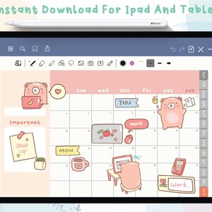 Cute Work Day Digital Stickers | Goodnotes Stickers | Cute Hand Draw ...