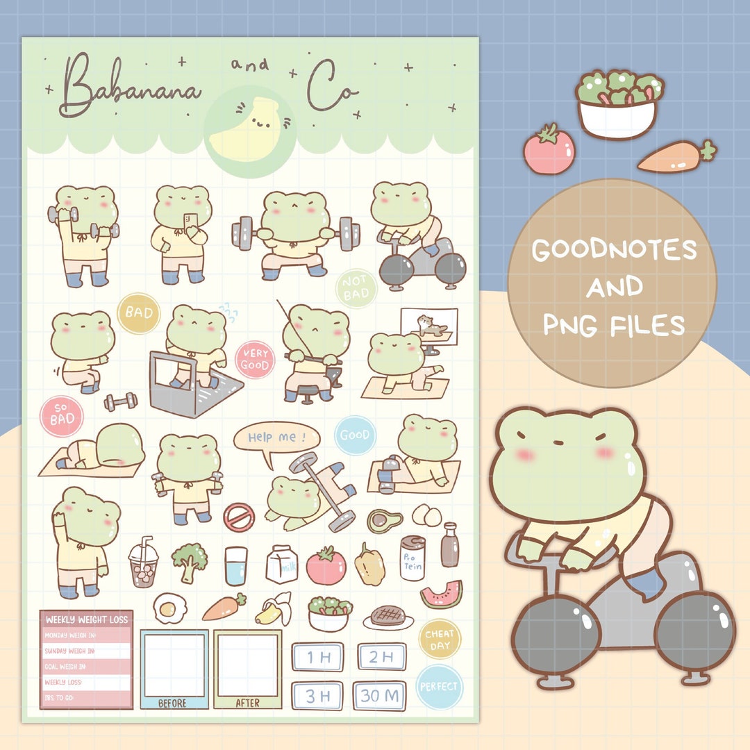 Work Out Digital Stickers | Goodnotes Stickers | Cute Hand Draw ...