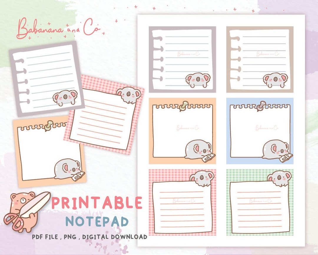 Kawaii Memo Sheet Printable,note Pad Digital Download,cute Printable ...