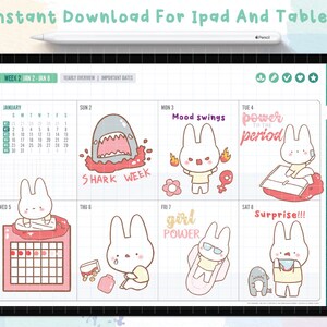 Menstruation Digital Stickers | Goodnotes Stickers | Cute Hand Draw ...