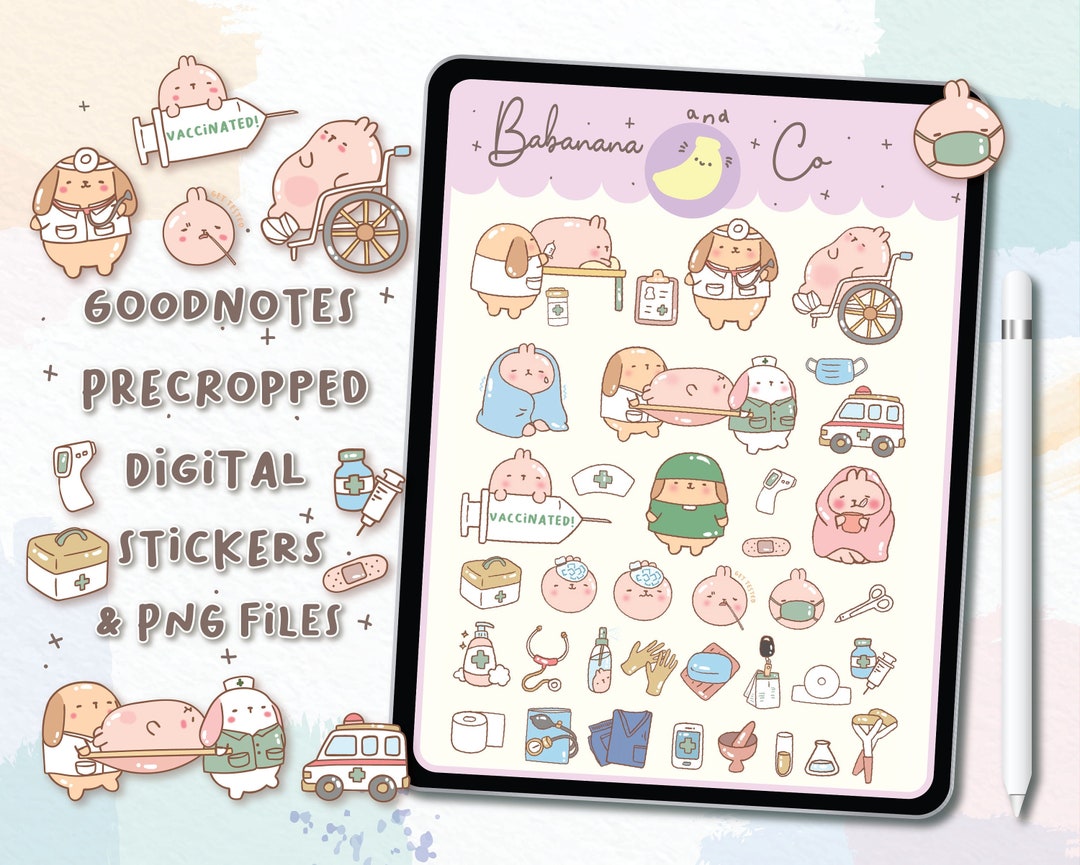 Sick Day Digital Stickers | Goodnotes Stickers | Cute Hand Draw ...