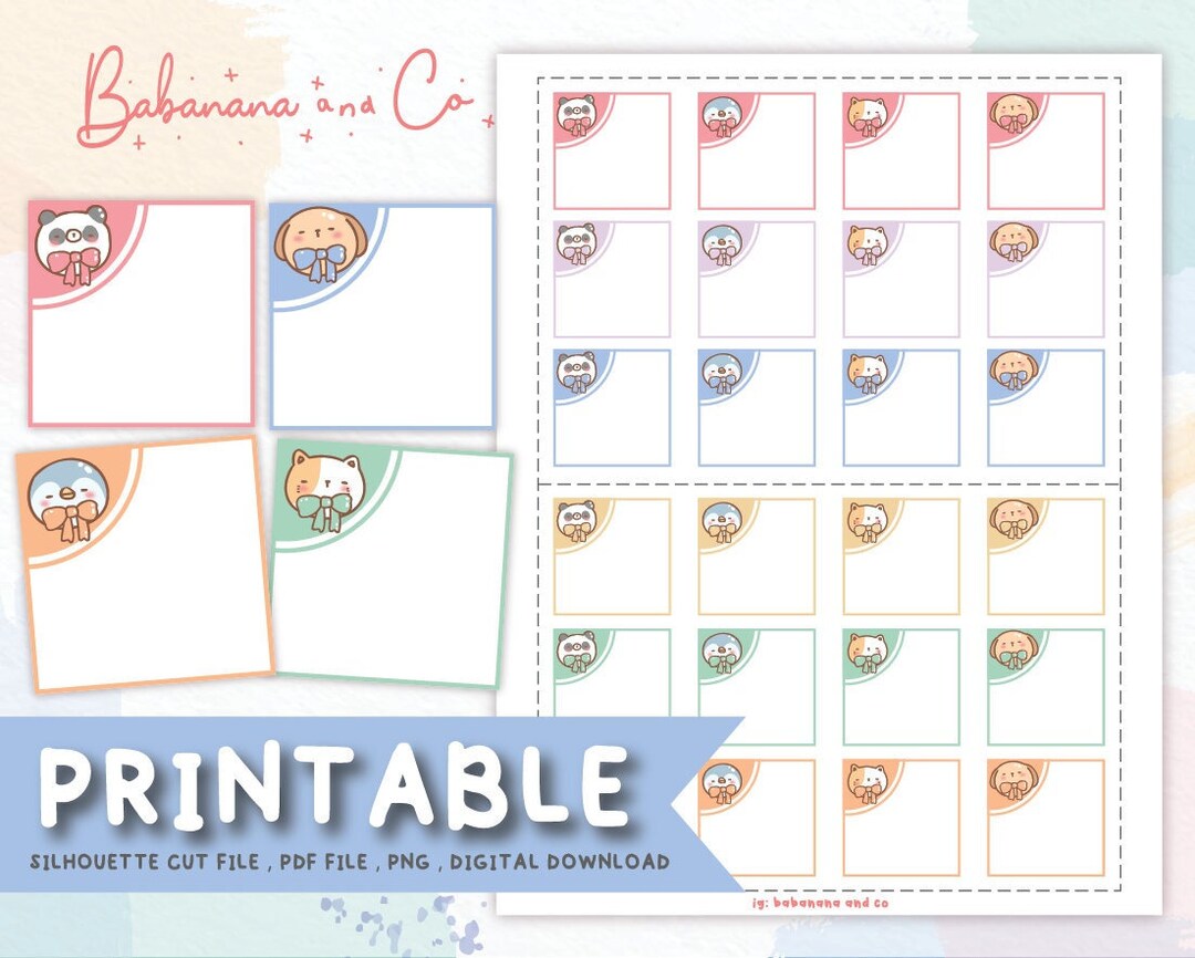 Very Cute Mini Note,printable Planner Stickers ,digital Stickers,bullet ...