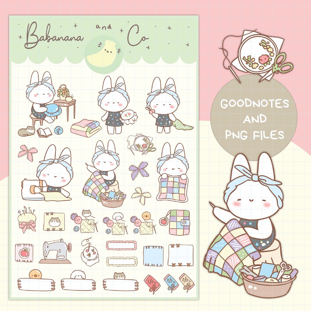 I Love Sewing Digital Stickers | Goodnotes Stickers | Cute Hand Draw ...