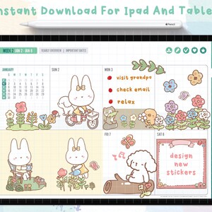 Cute Spring Digital Stickers Goodnotes Stickers Cute Hand Draw Digits ...