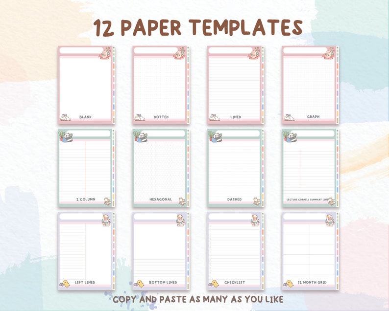 Digital Note Taking Template,hyperlinked Tabs for Goodnotes Notability ...