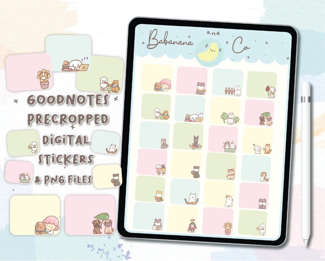 Memo Cute Dogs Digital Stickers | Goodnotes Stickers | Cute Hand Draw ...