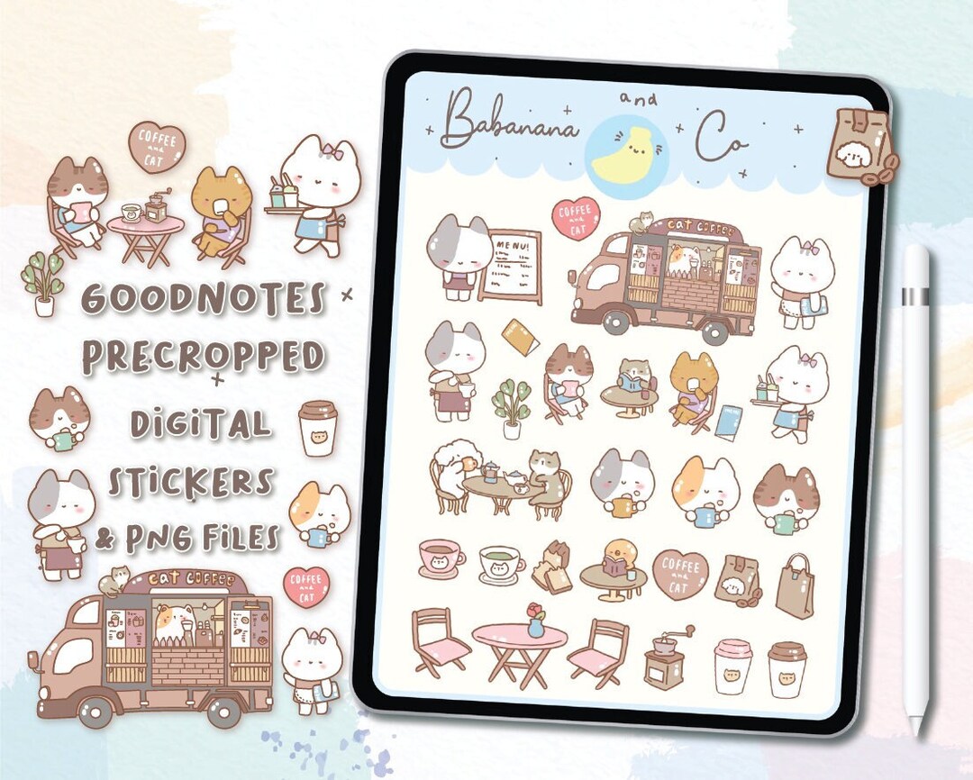 I Need Coffee Digital Stickers | Goodnotes Stickers | Cute Hand Draw ...