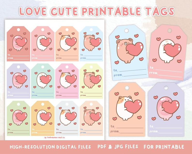 Love Cute Printable Tags,printable Thank You Tags, Printable Gift Tags ...