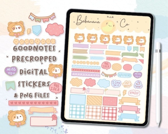 Basic Stickers Digital Stickers Goodnotes Stickers Cute | Etsy