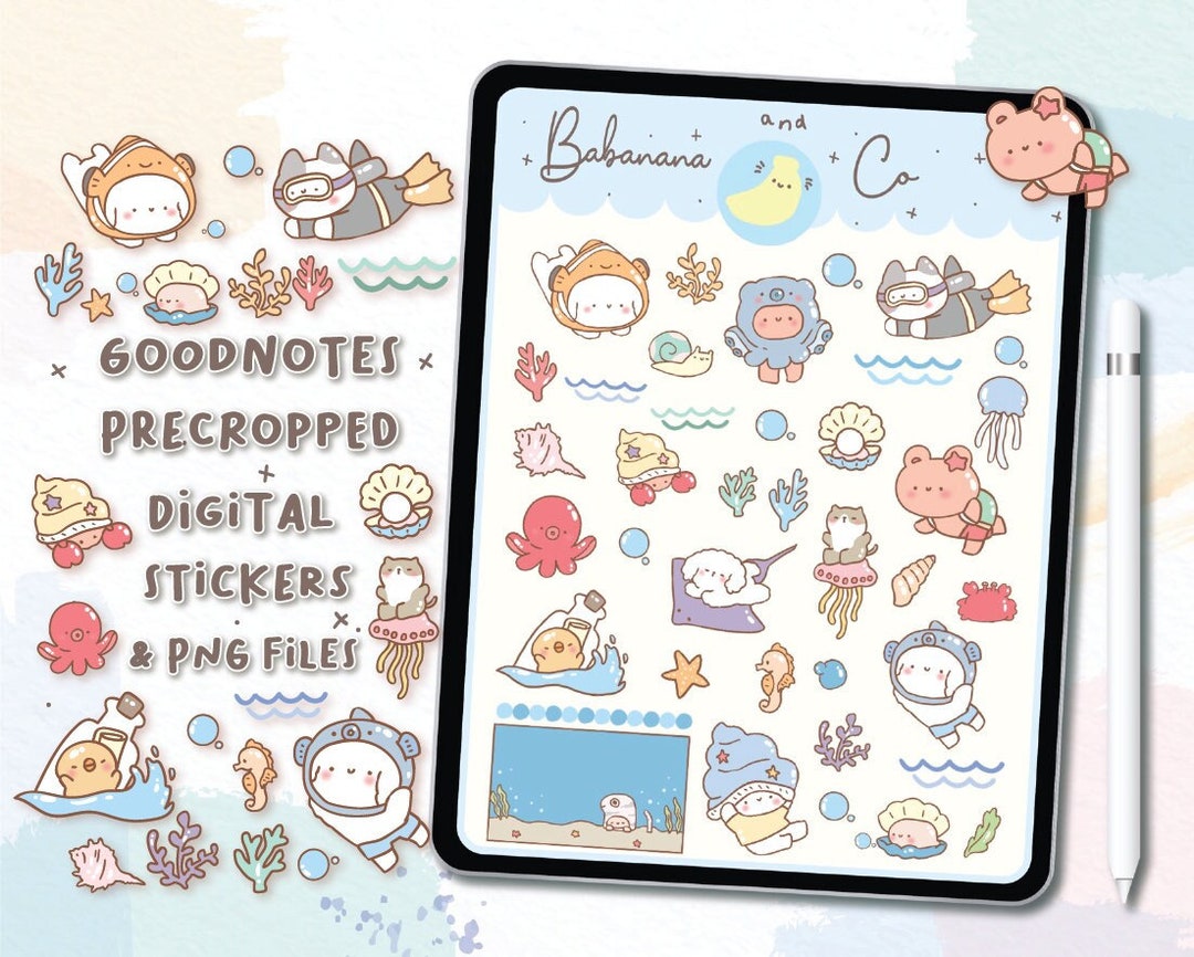 Under the Sea Digital Stickers | Goodnotes Stickers | Cute Hand Draw ...
