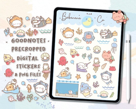 Under the Sea Digital Stickers Goodnotes Stickers Cute - Etsy