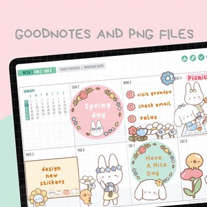 Spring Picnic Digital Stickers | Goodnotes Stickers | Cute Hand Draw ...
