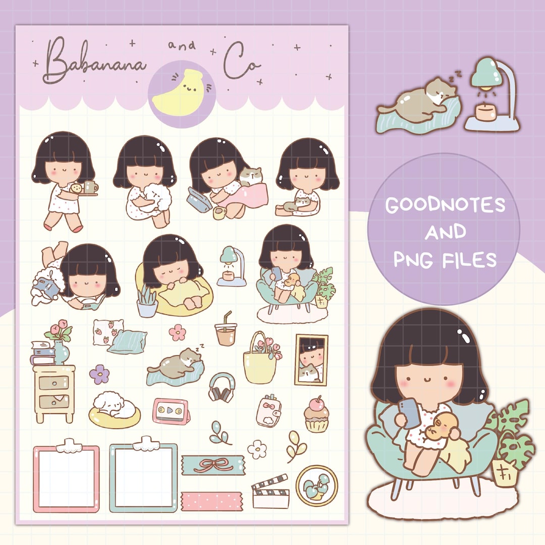 Break Time Digital Stickers | Goodnotes Stickers | Cute Hand Draw ...