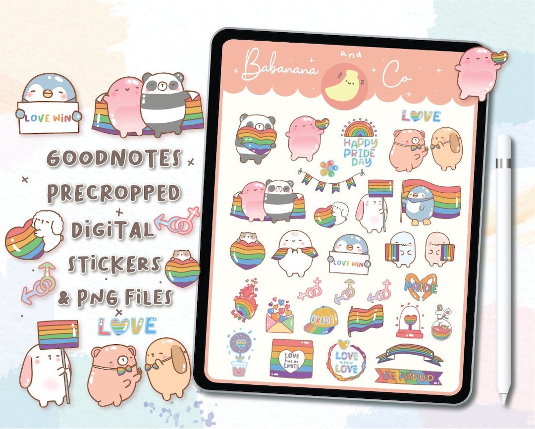 Lgbt Digital Stickers | Goodnotes Stickers | Cute Hand Draw | Digits ...