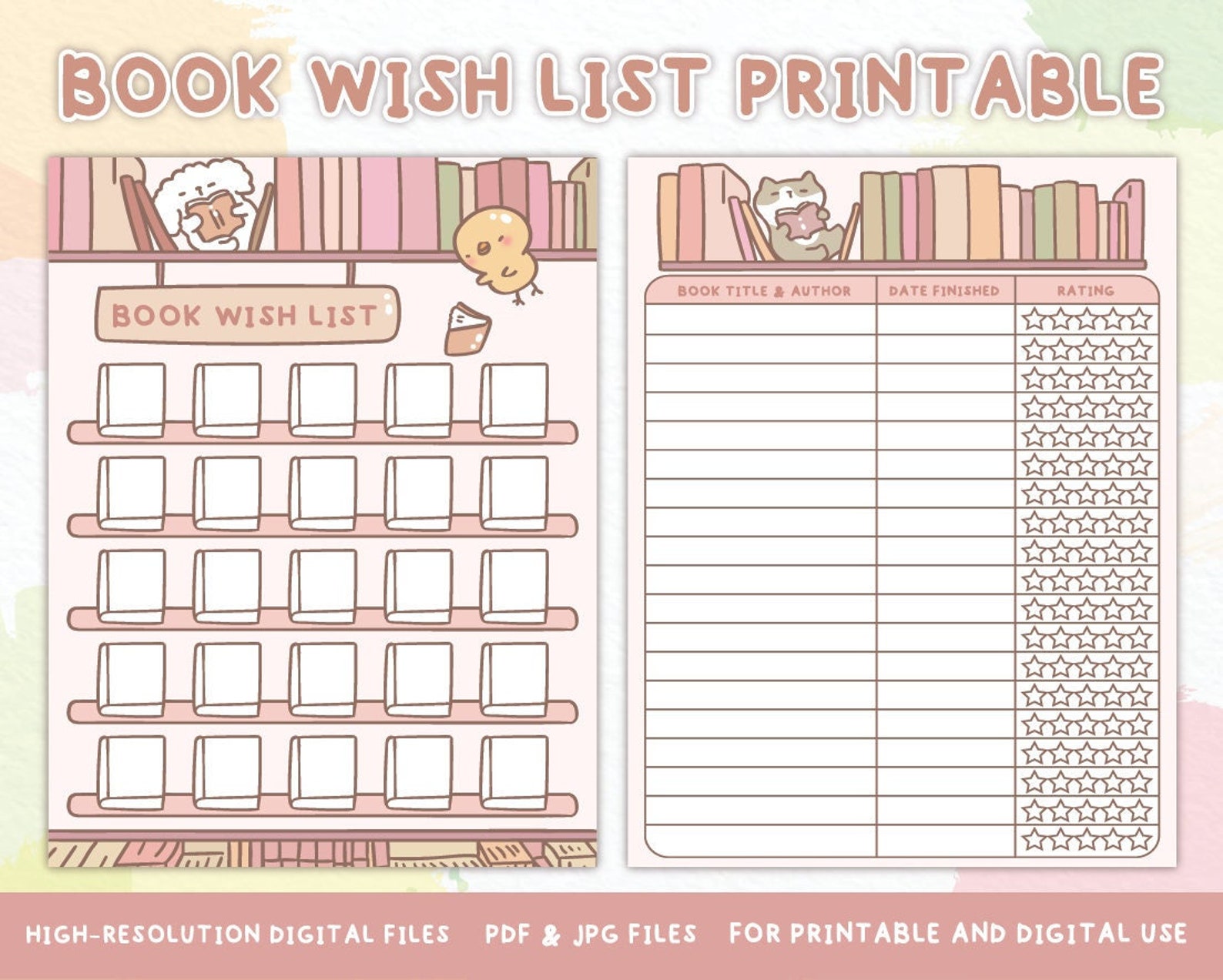 Books Wist List,reading Tracker,reading Journal Page,books to Read ...