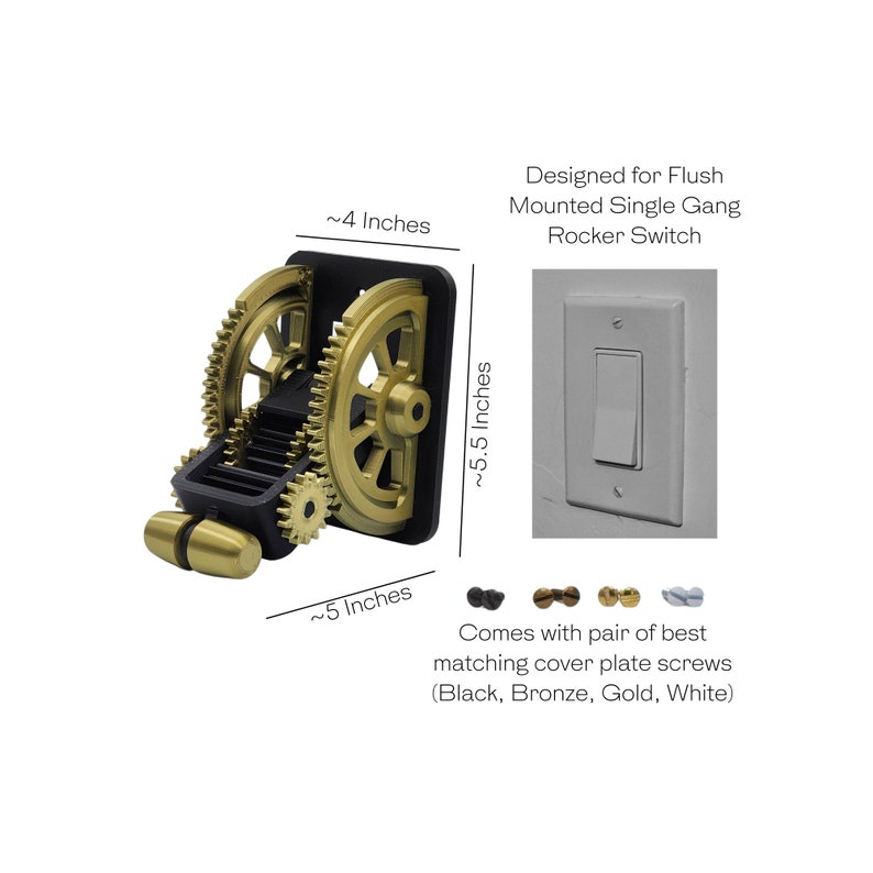Rocker Ready-to-ship Steampunk Rocker Light Switch Assembly / 9 Gears ...