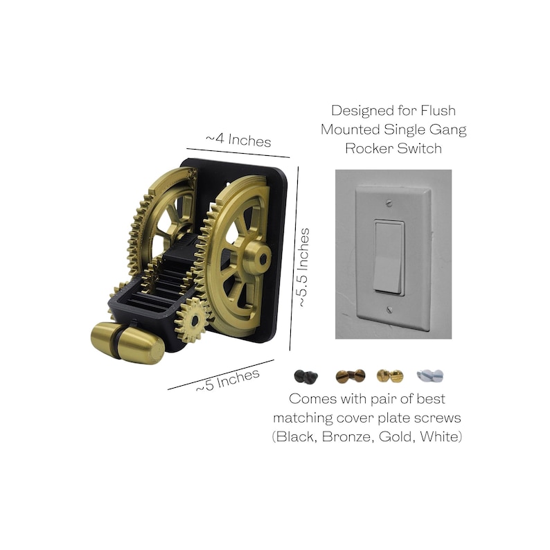 Rocker CUSTOM Mechanical Spur Geared Steampunk Light Switch Assembly ...