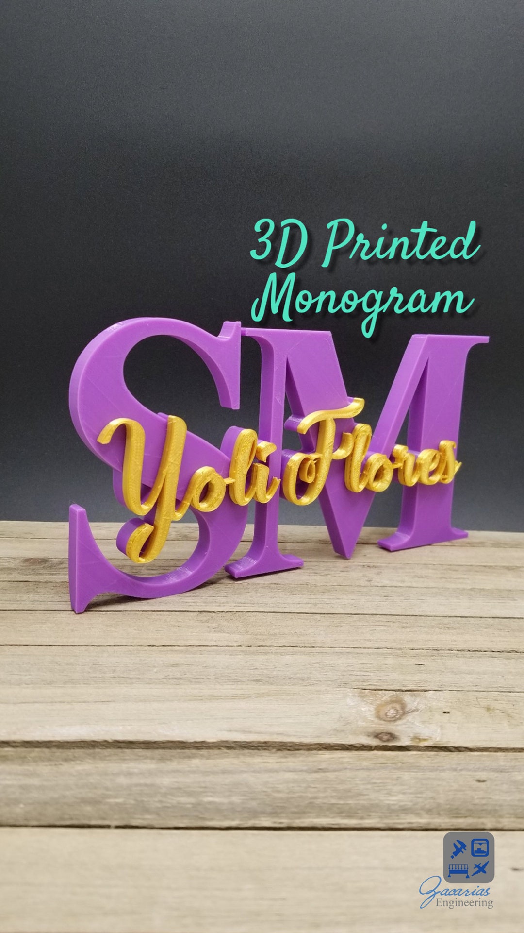 3D Printed Monogram - Etsy