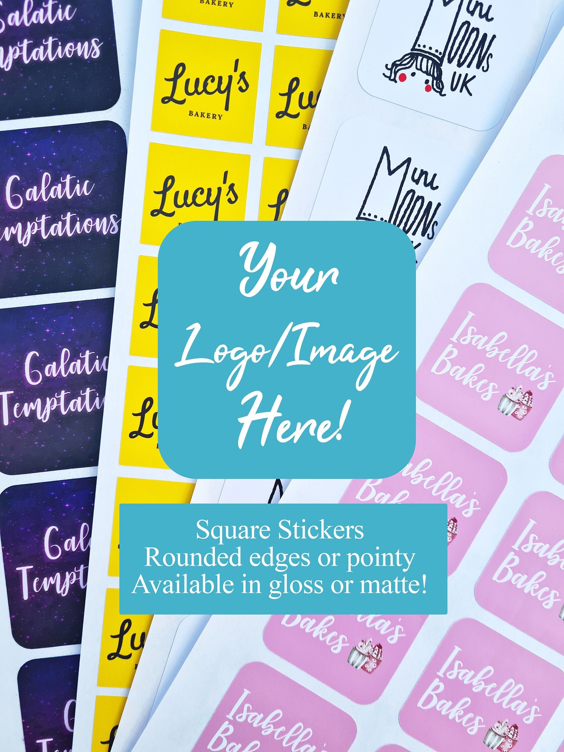 Square Labels Personalised Stickers Square Logo Business | Etsy UK