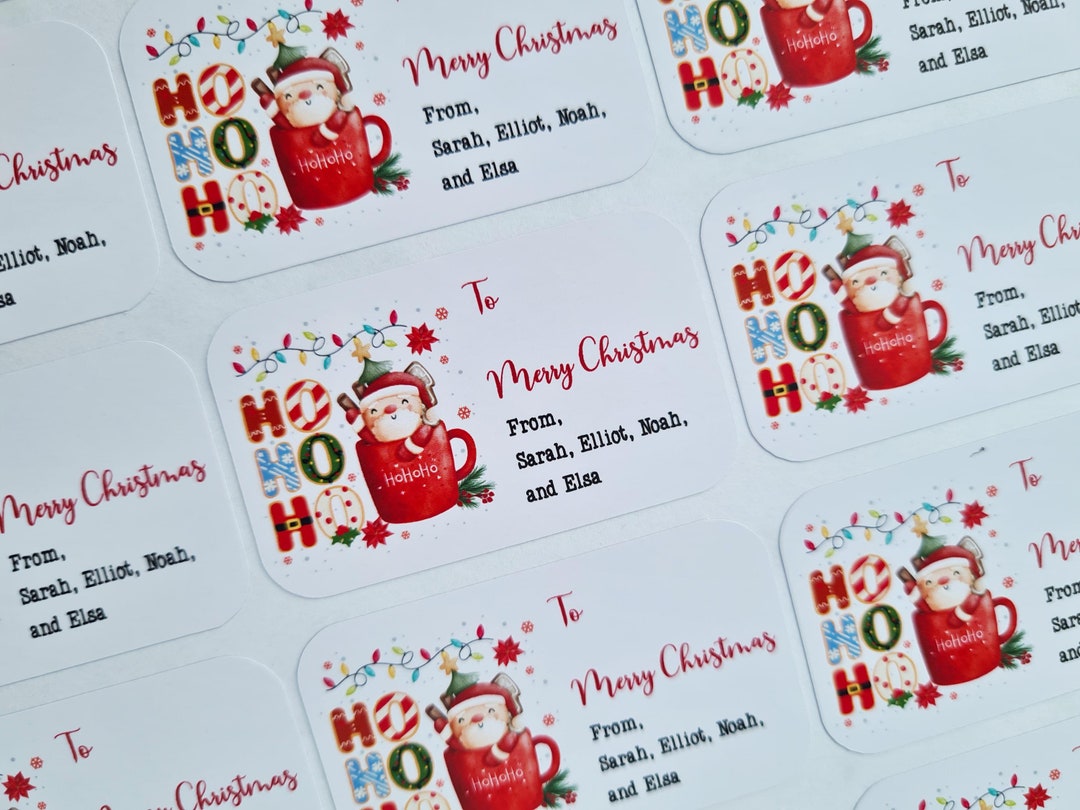 Personalised Christmas Stickers, Name Stickers, Christmas Labels ...