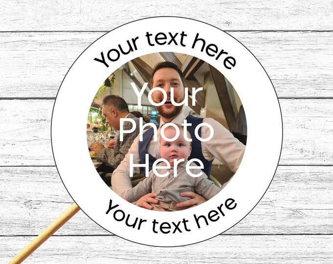 Personalised Photo Stickers, Custom Text Labels, Your Photo, Your Text ...