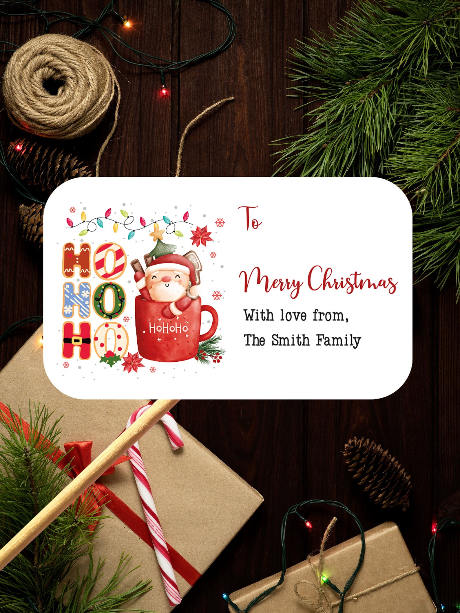 Personalised Christmas Stickers, Name Stickers, Christmas Labels ...