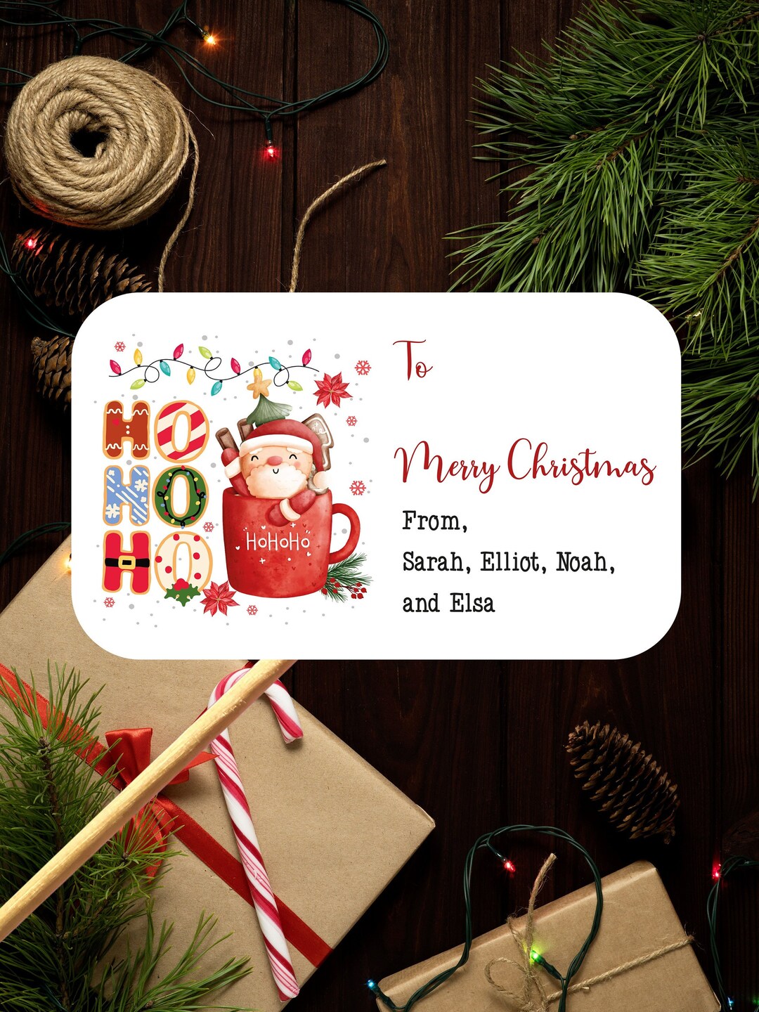 Personalised Christmas Stickers, Name Stickers, Christmas Labels ...