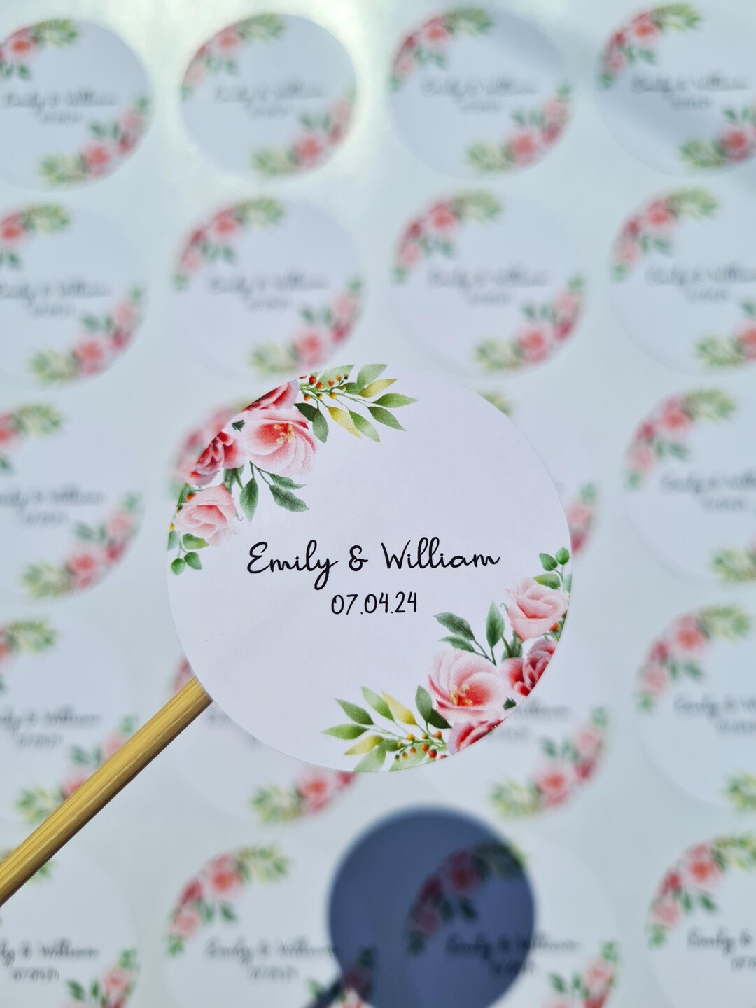 Custom Text Labels, Personalised Stickers, Circular, Business, Event ...
