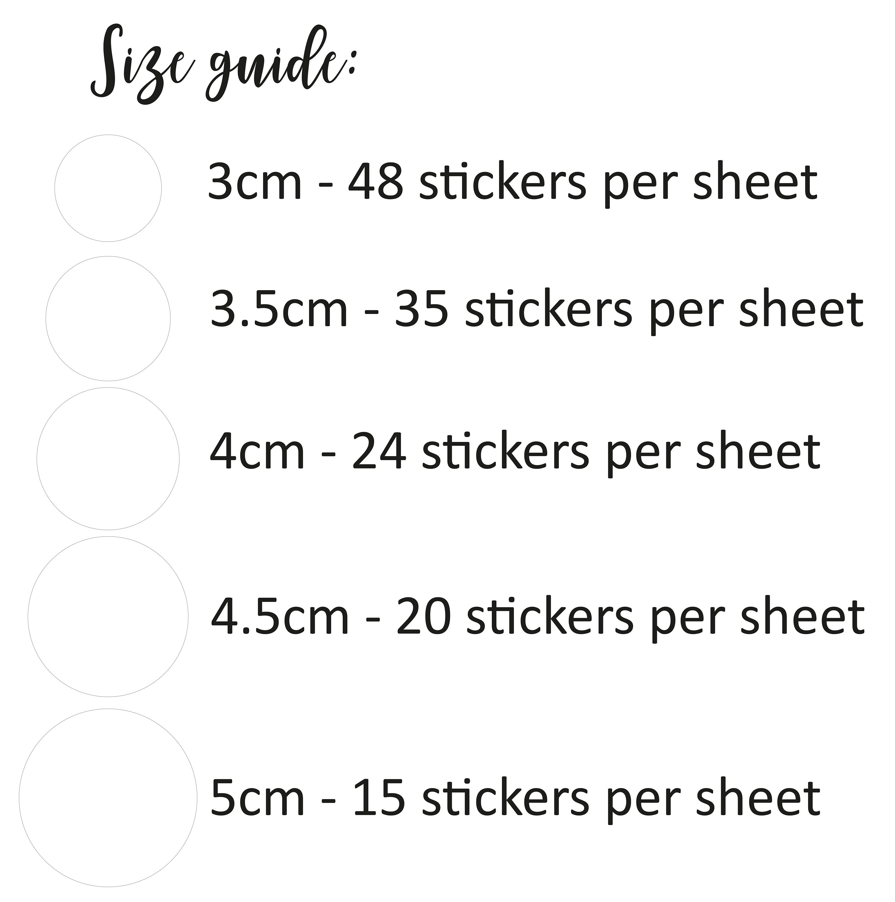 Custom Text Labels, Personalised Stickers, Circular, Business, Event ...