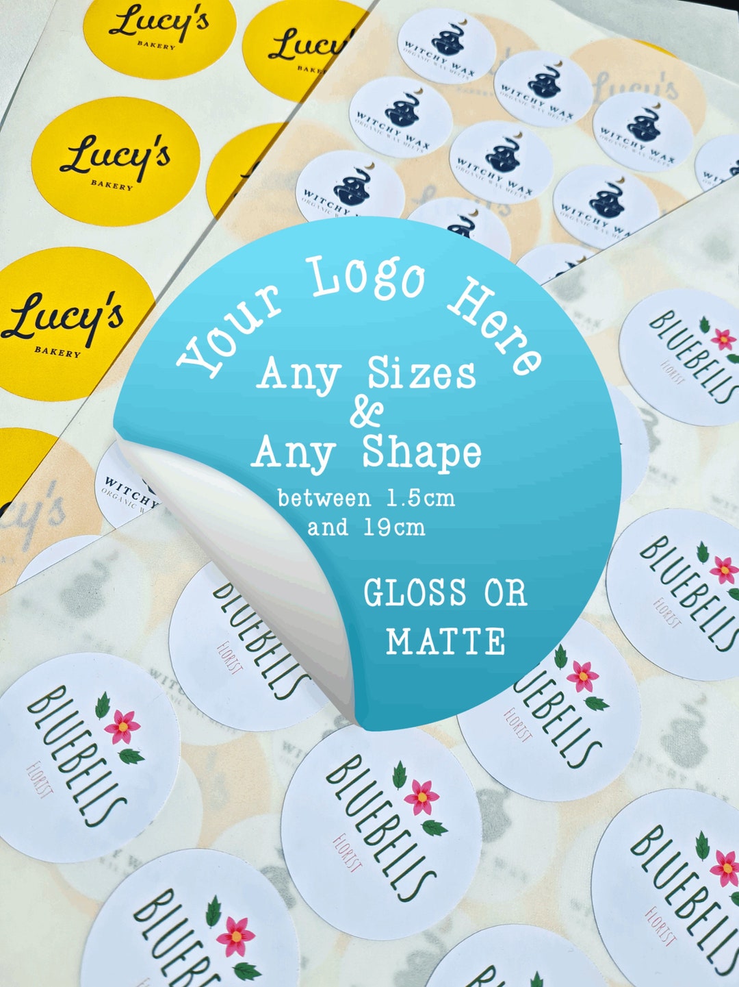 Custom Labels, Personalised Stickers, Circle, Circular, Logo, Business ...