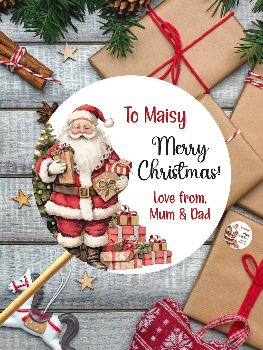 Personalised Christmas Stickers, Name Stickers, Christmas Labels ...