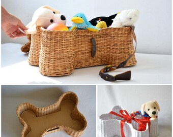 Dog Bone Storage Basket - Etsy