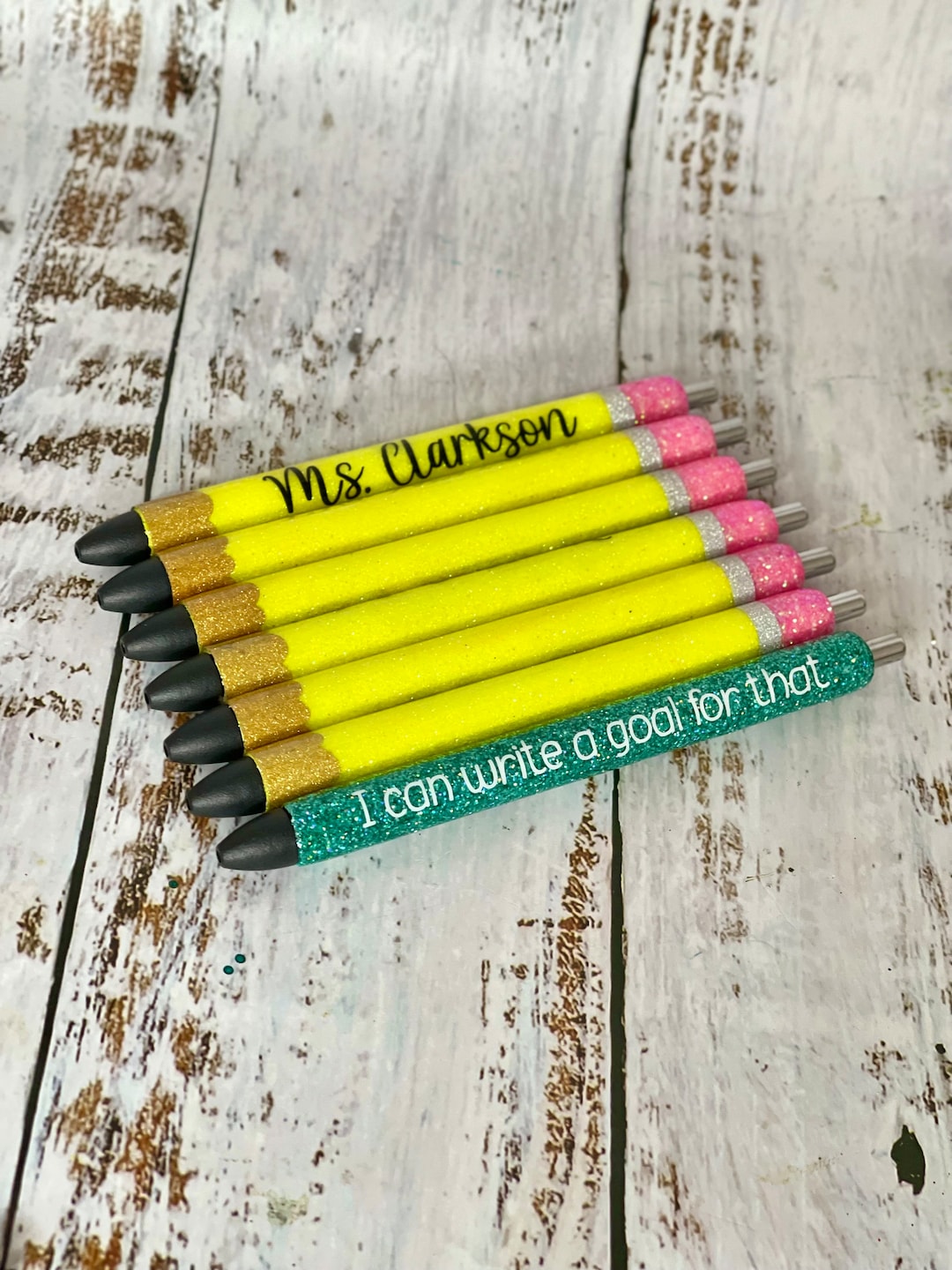 Pencil Epoxy Pen: Glitter-alcohol Ink-personalized - Etsy