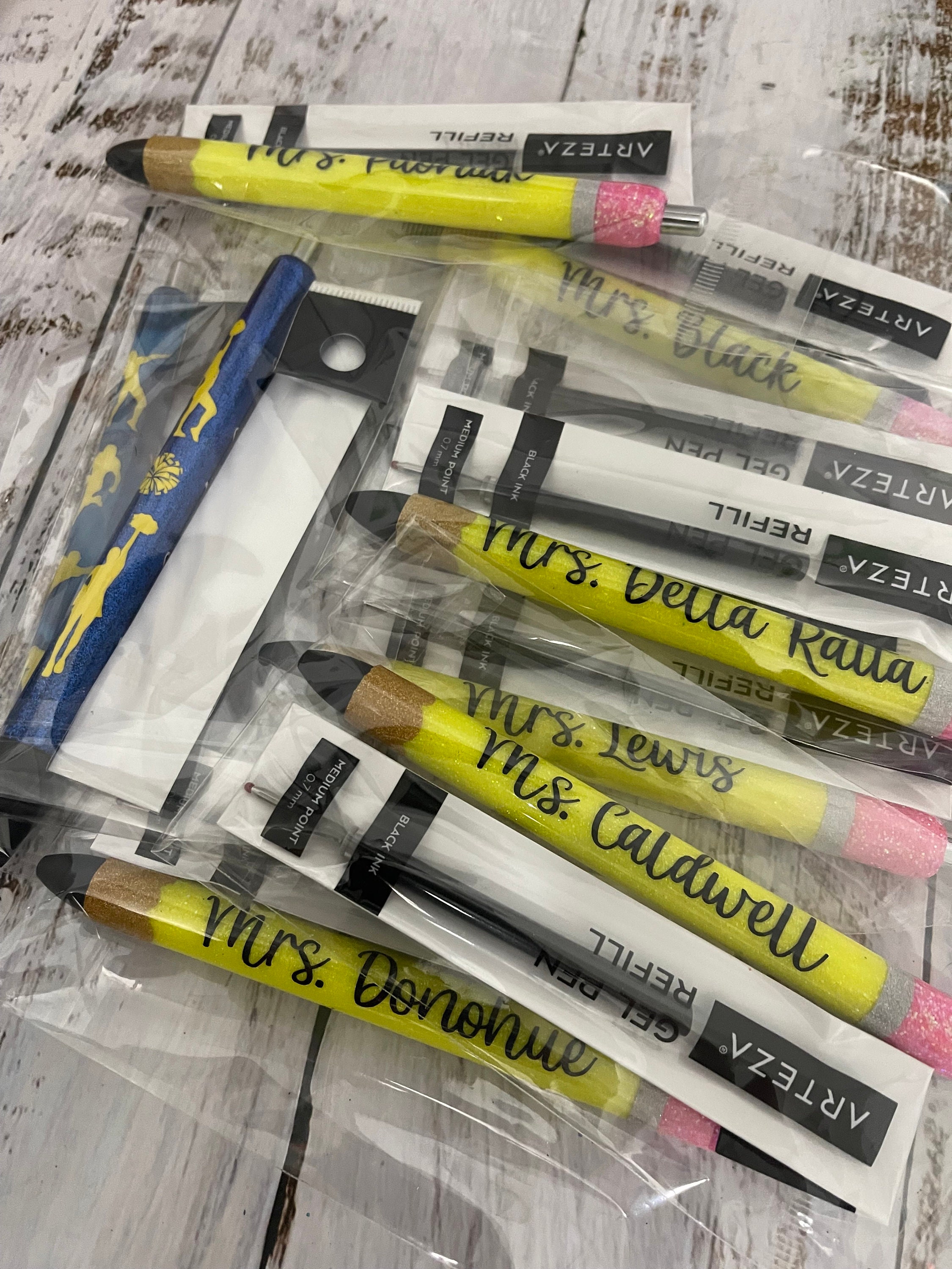 Pencil Epoxy Pen: Glitter-alcohol Ink-personalized - Etsy