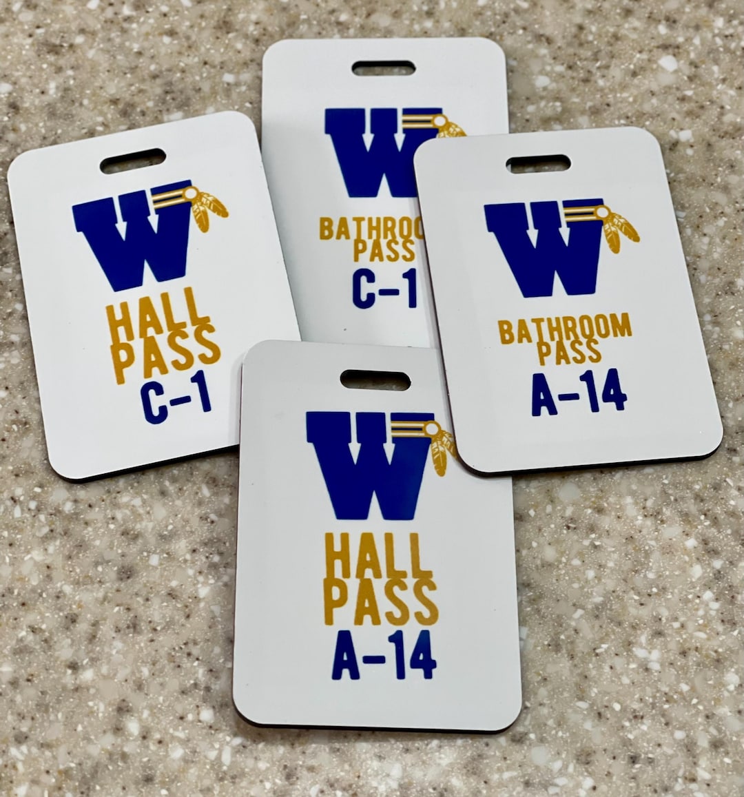 Custom Hall Passes: Set of 2-sublimation-mdf - Etsy