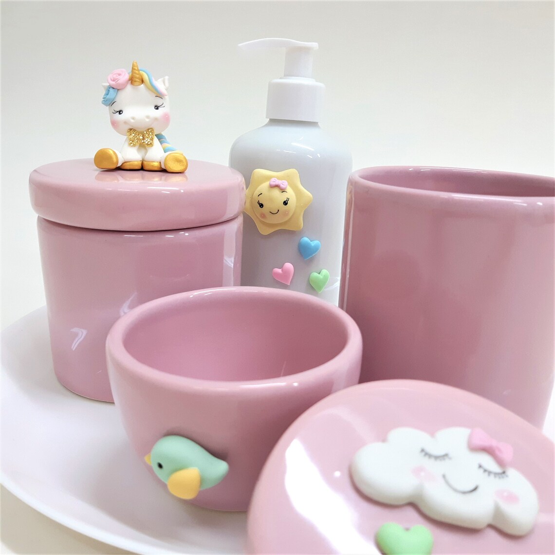 Set of 7, 5 or 2 Baby Cleaning, Bathroom Set, Bathroom Accessory Set ...