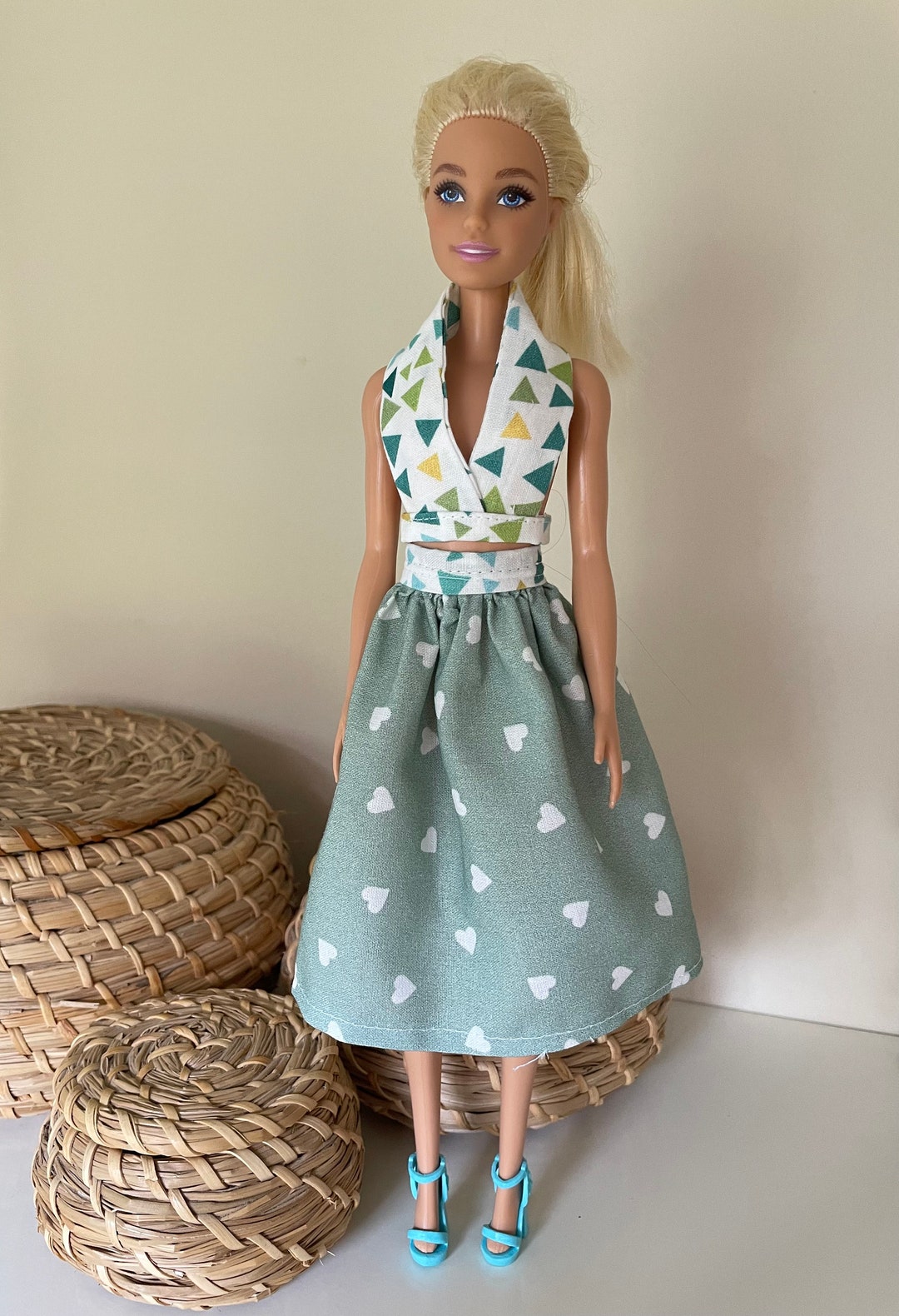 Barbie Doll Dress With Hat, Barbie Clothes Set, Beret Hat - Etsy UK