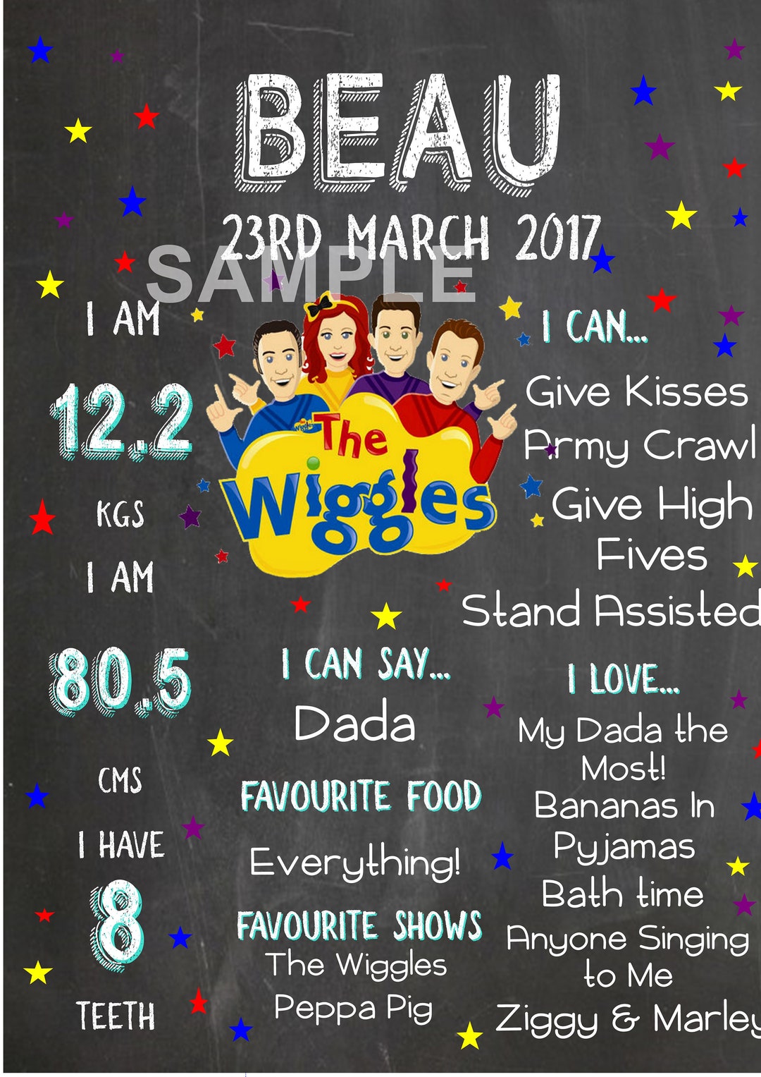 The Wiggles Milestone Board - Etsy Australia