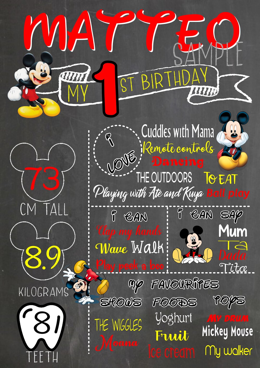 Mickey Mouse Milestone Board - Etsy