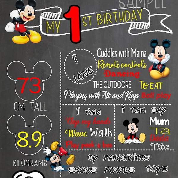 Mickey Mouse Sign - Etsy UK