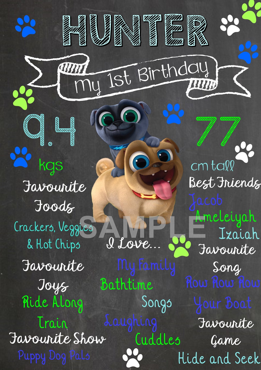 Puppy Dog Pals Milestone Board - Etsy