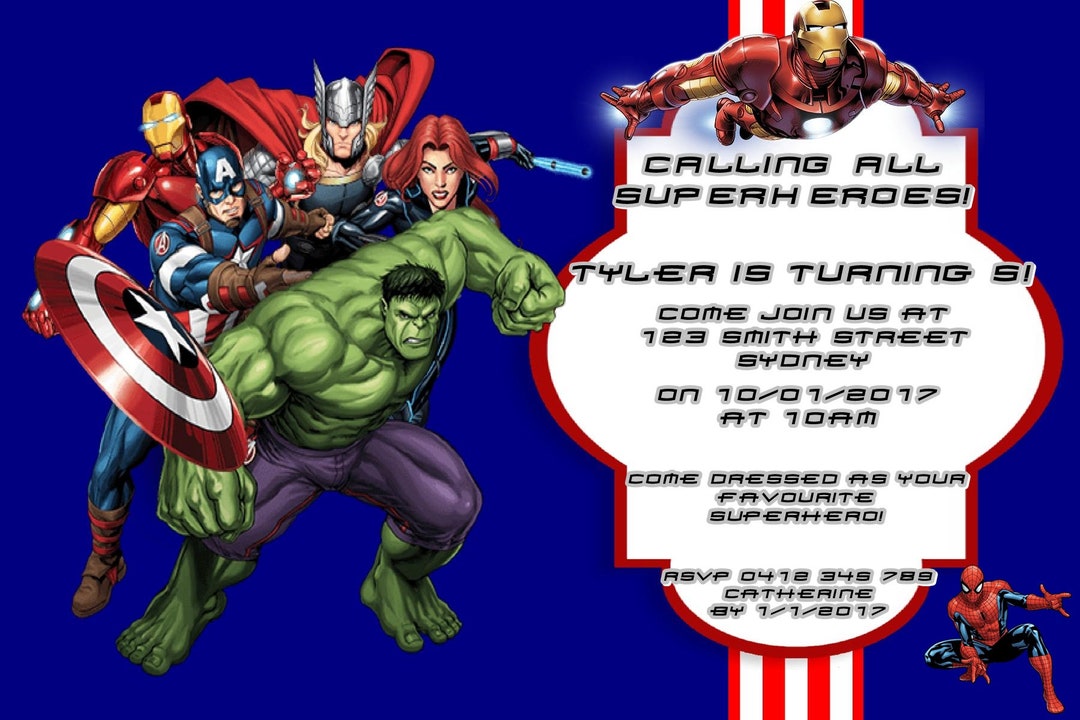 Marvel Avengers Invitation - Etsy
