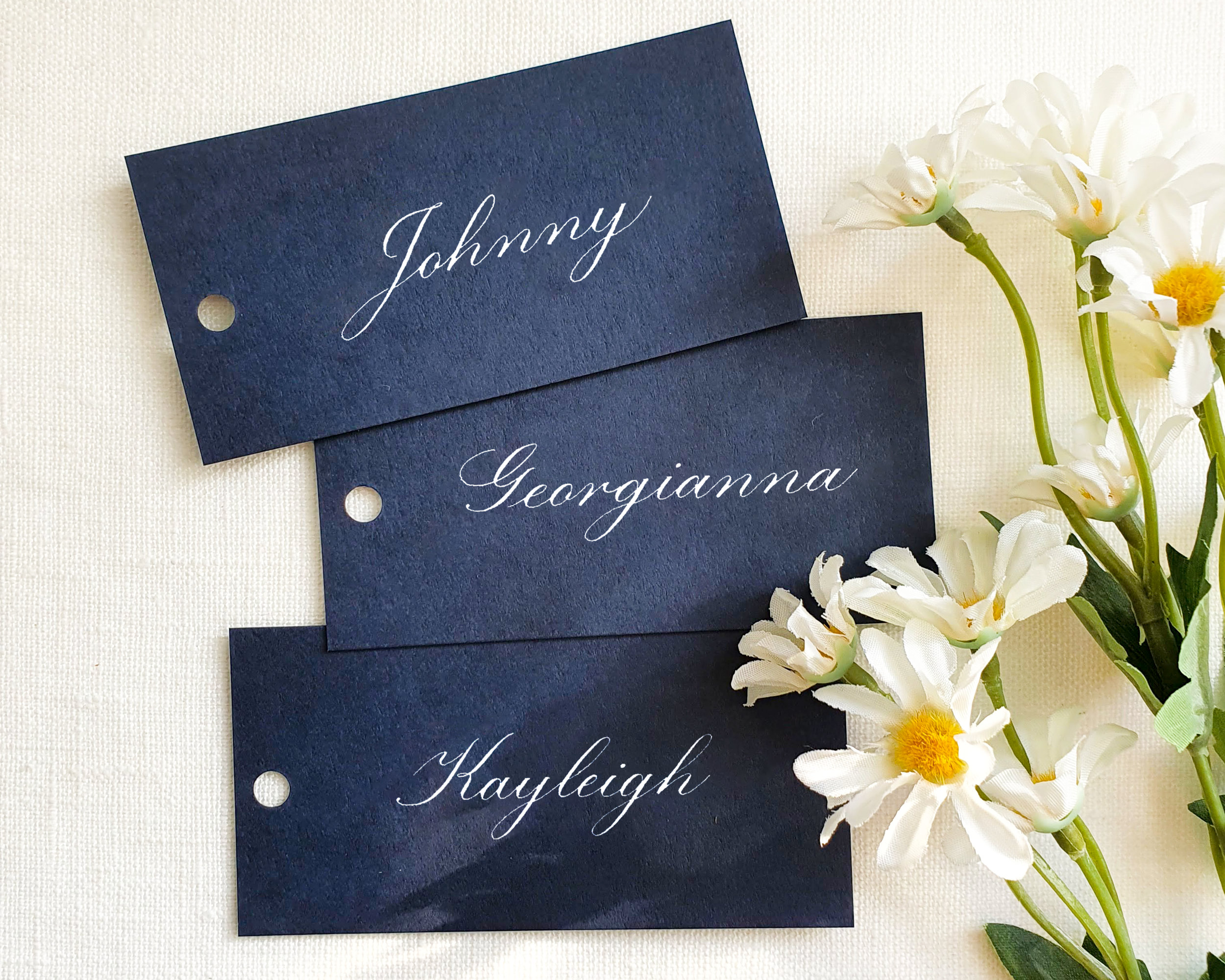 Navy Blue Place Tag Handwritten Wedding Place Cards Wedding Calligraphy ...