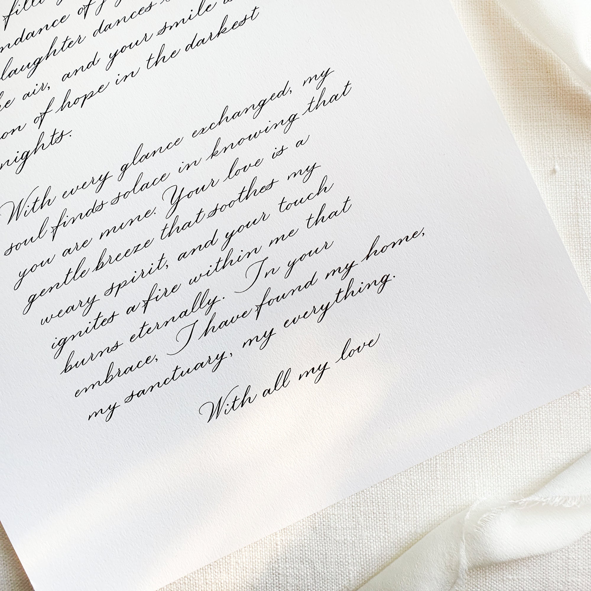 Handwritten Letter With Dusky Pink Envelope - Anniversary Gift, Wedding ...