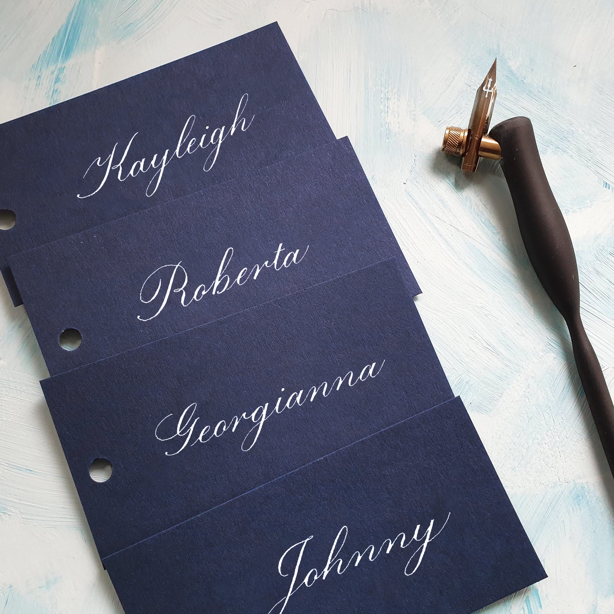 Navy Blue Place Tag Handwritten Wedding Place Cards Wedding Calligraphy ...